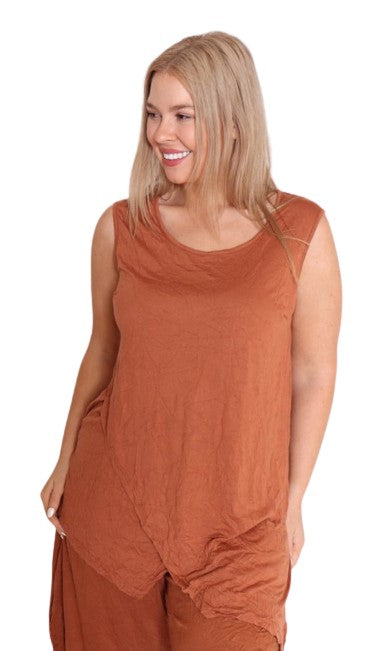Carly Cross Over Tank Rust – Love Nelli